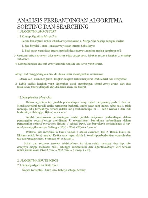 Analisis Perbandingan Algoritma Sorting Dan Searching Pdf