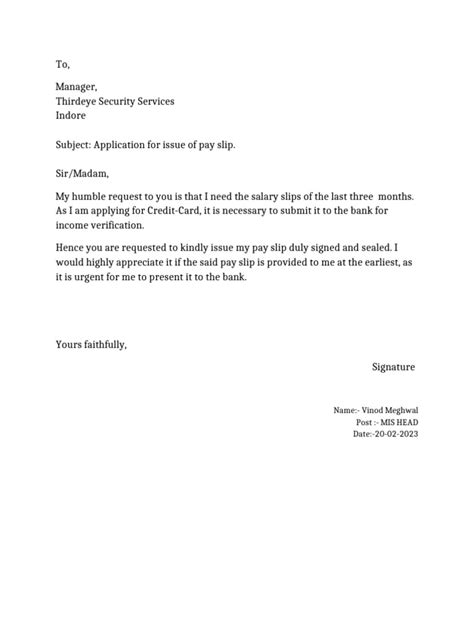Salary Slip Application Pdf