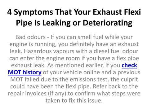 Ppt 4 Symptoms That Your Exhaust Flexi Pipe Is Leaking Or