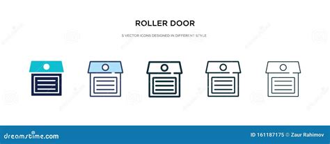 Roller Door Icon In Different Style Vector Illustration Two Colored And Black Roller Door