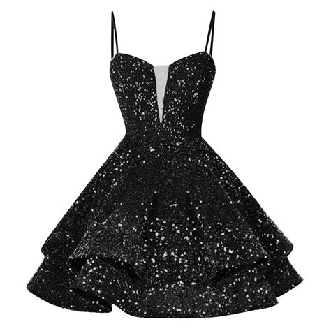Haimao Teens Spaghetti Straps Tiered Short Dress Clearance Homecoming