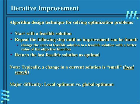ppt iterative improvement algorithm solving optimization problems