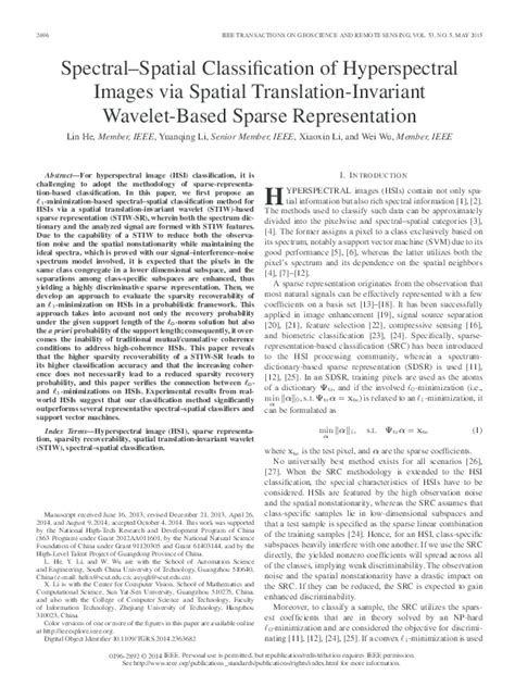 Pdf Spectral Spatial Classification Of Hyperspectral Data Using Loopy