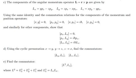 solved c the components of the angular momentum operator