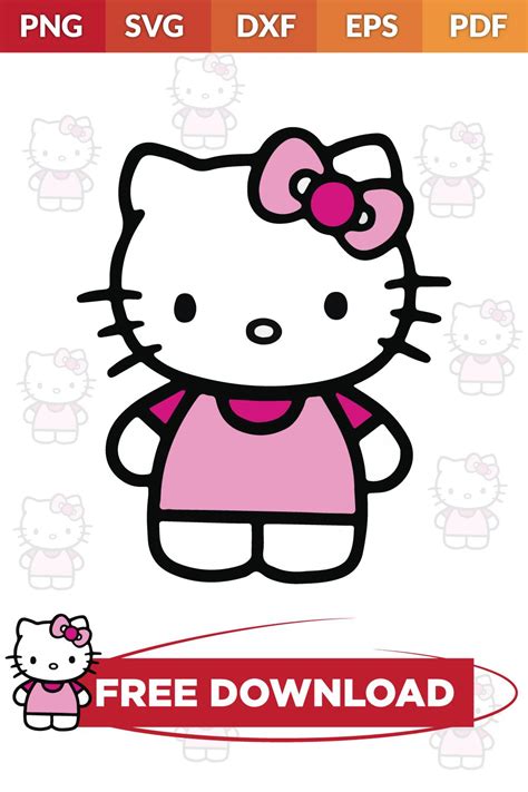 Hello Kitty Svg Png Dxf Cricut Silhouette Hello Kitty Party Diy