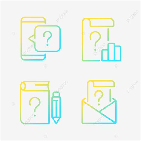 questions in business and education gradient linear vector icons set