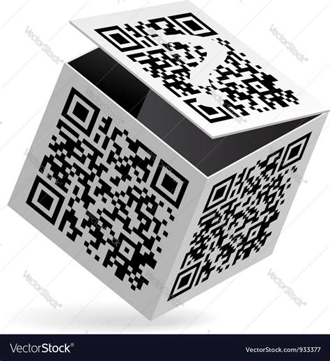 Qr Code On Box Royalty Free Vector Image VectorStock