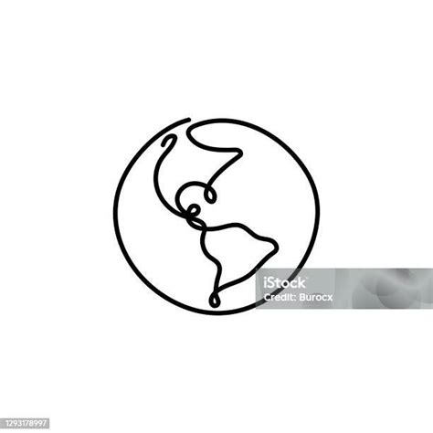한 줄 어스 디자인 손으로 그린 미니멀리즘 스타일 벡터 일러스트 지구본에 대한 스톡 벡터 아트 및 기타 이미지 지구본 낙서 드로잉 행성 Istock