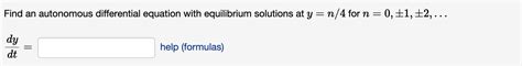 solved find an autonomous differential equation with
