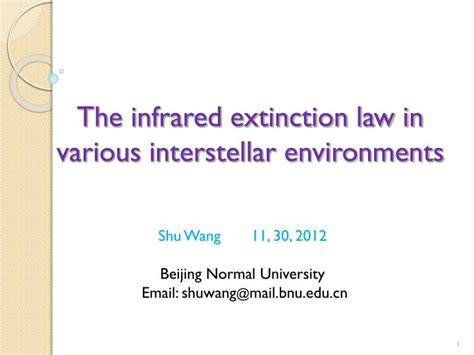 Ppt The Infrared Extinction Law In Various Interstellar Environments Powerpoint Presentation