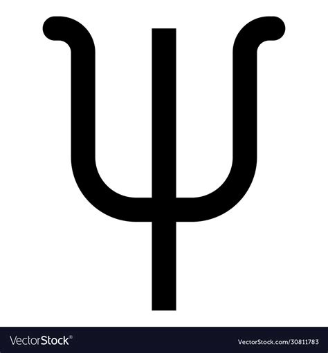 Psi Greek Symbol Small Letter Lowercase Font Icon Vector Image