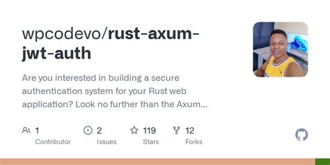 github wpcodevo rust axum jwt auth are you interested in building a