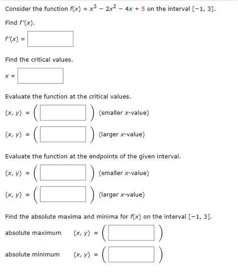 Solved Consider The Function F X X3 2x2 4x 5 On The