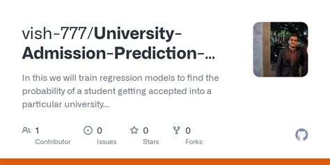 Github Vish 777university Admission Prediction Using Multiple Linear