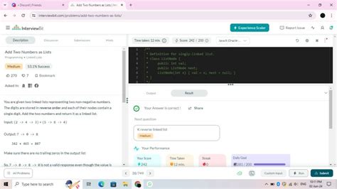 Resolved Add Two Numbers As Lists Problem With Scaler Krishna