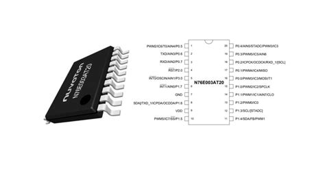Nuvoton N76E003AT20 N76 8051 MCU TSSOP 20 Mirai Multi Solution