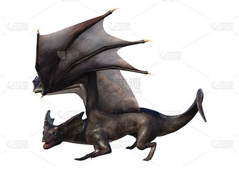 3d渲染童话龙在白色