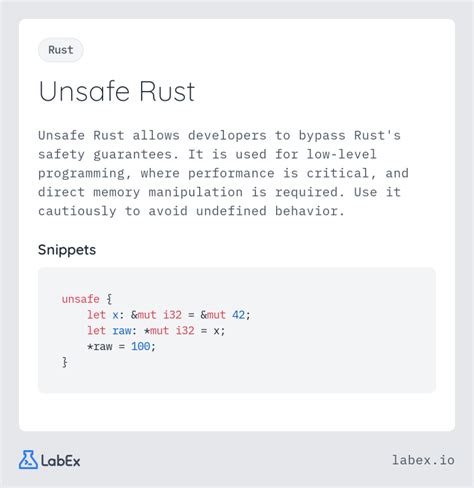 How To Use Unsafe Rust For Low Level Programming Labby Labex Posted On The Topic Linkedin