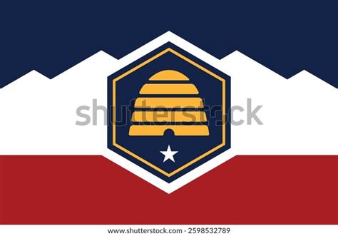 2024 Utah State Flag Features Beehive Stock Vector Royalty Free