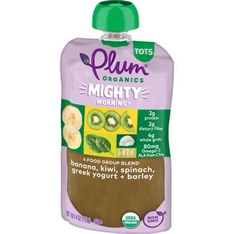 Plum Organics® Mighty Morning Tots Spinach Kiwi Barley Greek Yogurt Pouch 4 Oz Qfc