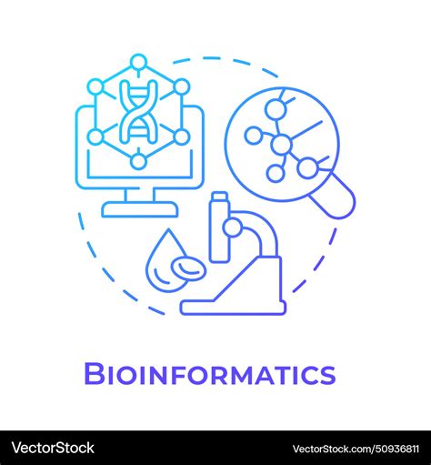 Bioinformatics Blue Gradient Concept Icon Vector Image