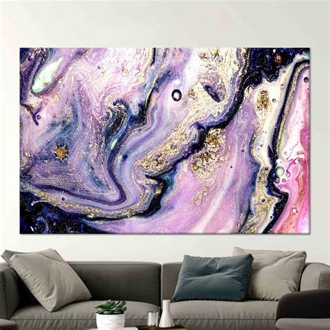 Purple Marble Art Gold Marble Art Modern Artwork Abstract Inspire