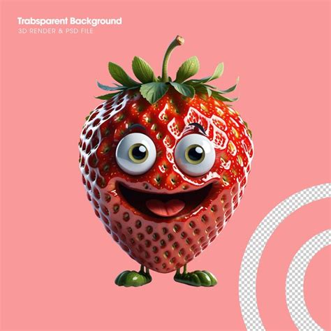 Premium Psd Funny Strawberry Illustration