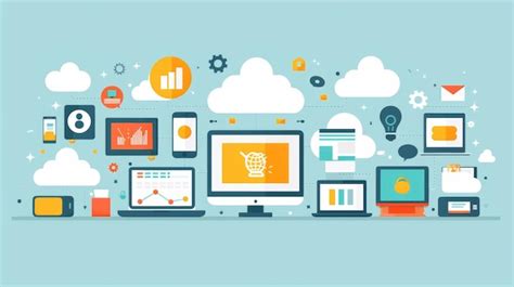 Cartoon Vector Cloudbased Software Applications Being Accessed On Various Devices Premium Ai