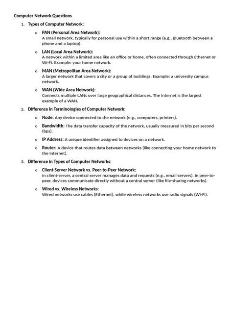 Computer Network Questions Pdf Computer Network Html Element