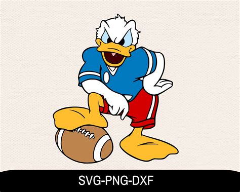 Donald Duck Football Svg Donald Football Svg Donald Svg Etsy