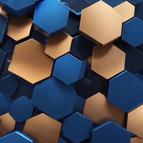 Premium Photo Blue Hexagon Technology Abstract Background Generative Ai