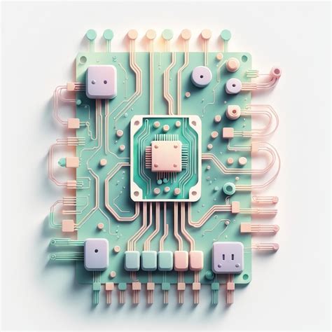 Microchip On The Computer Circuit Board 3d Illustration Chip High