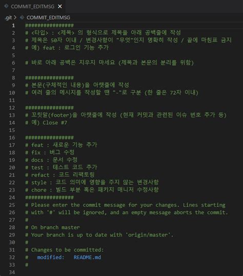 Git Commit Message Convention Log