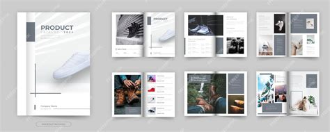 제품 카탈로그 디자인 레이아웃 템플릿 프리미엄 벡터