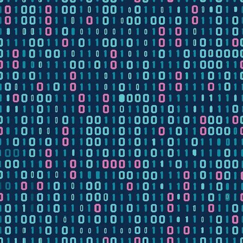 Binary Code Seamless Horizontal Pattern Digital Technology Background