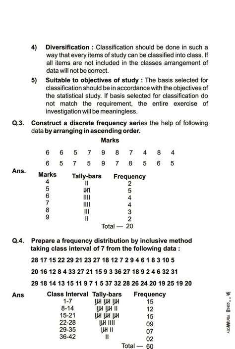 Collection Organisation And Presentation Of Data Notes For Class 11