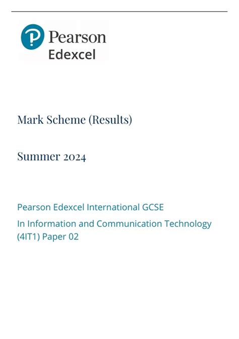 Pearson Edexcel International Gcse In Information And Communication
