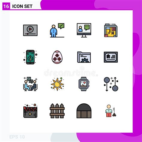 Set Of 16 Modern Ui Icons Symbols Signs For Computer Box Management Atx Online Stock Vector