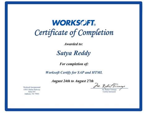 Worksoft Training Certificateworksoft Certify For Sapand Html Pdf