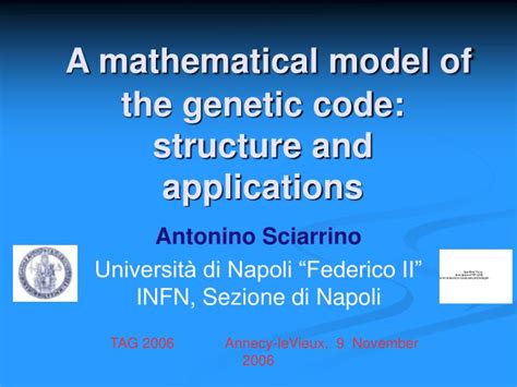 ppt a mathematical model of the genetic code structure and