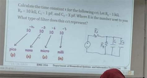 Solved Calculate the time constant τ for the following cct Chegg com