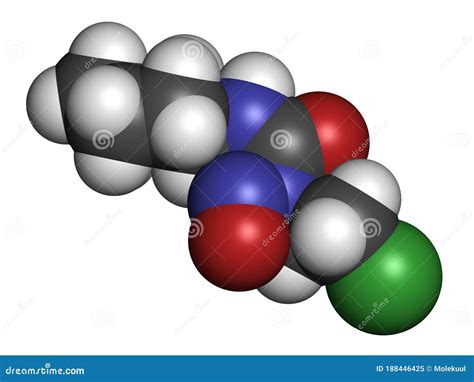 Lomustine Brain Cancer Chemotherapy Drug Molecule Atoms Are
