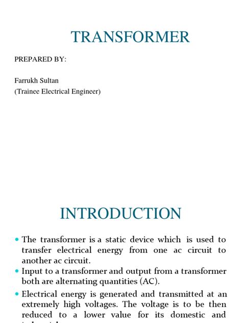 transformer pdf transformer alternating current