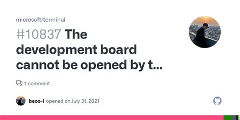 The Development Board Cannot Be Opened By The Administrator Issue Microsoft Terminal