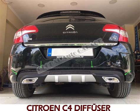 For Citroen C4 Rear Diffuser Black Or Gray Chrome Exhaust View Etsy