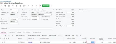 Correct Way To Programmatically Add Records To Bill And Adjustment To Get Totals And Taxes To