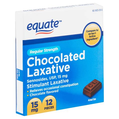 Equate Regular Strength Chocolate Stimulant Laxative 15 Mg 12 Count