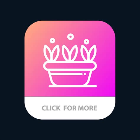 Growth Leaf Plant Spring Mobile App Button Android And IOS Line Version Vector Art At