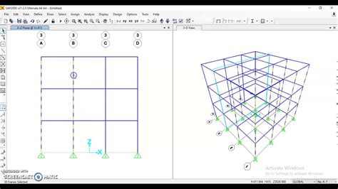 3d Frame Analysis In Sap2000 Youtube