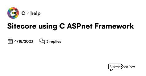 Sitecore Using C Framework C